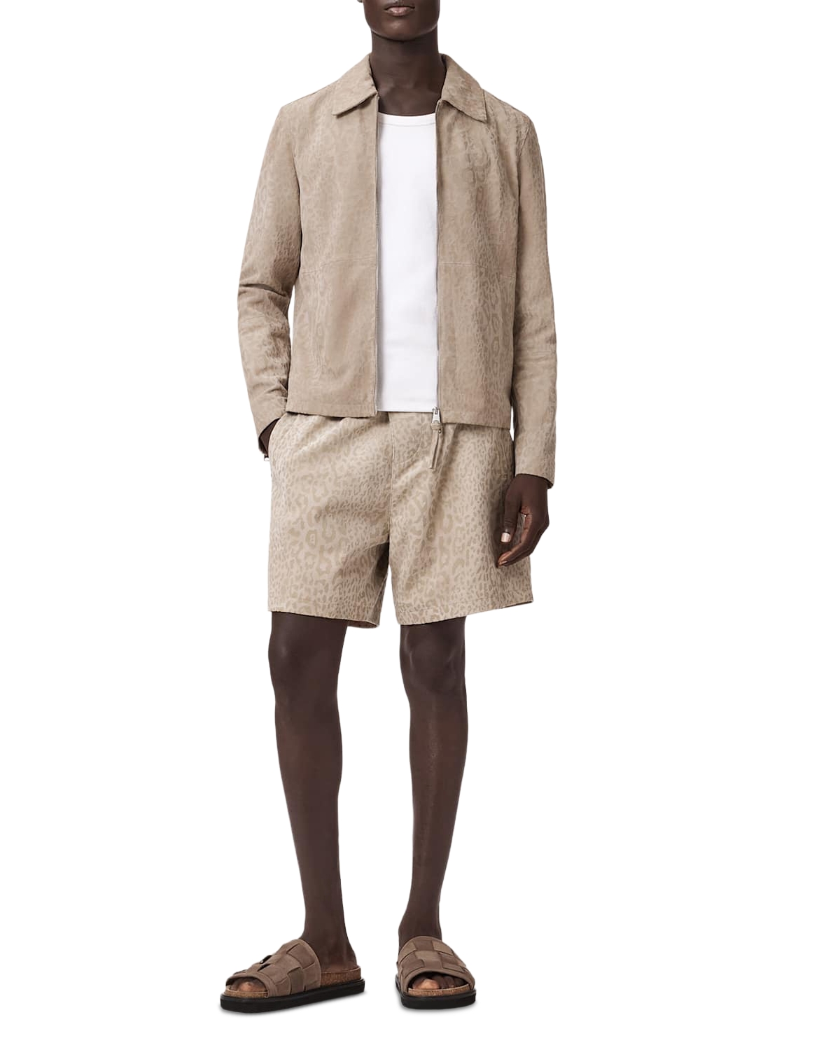 ALLSAINTS Allsaints Hockley Suede Jacket with Classic Collar